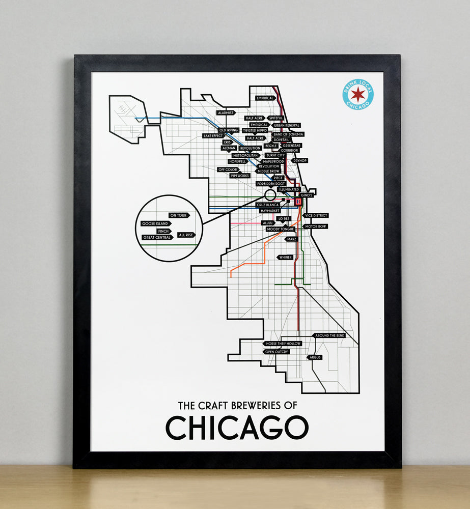 Chicago Craft Brewery Map 11" x 14" Print – Neighborly
