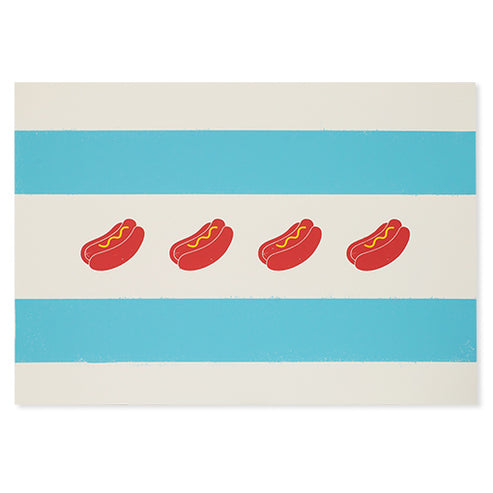 Spirit of Chicago Hot Dog Flag 24" x 18" Screen Print – Neighborly