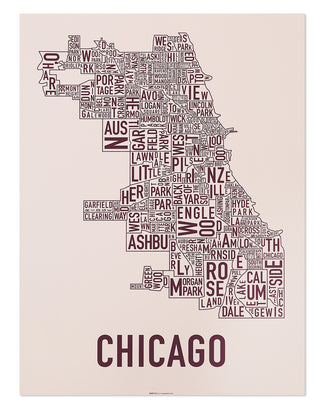 Chicago Typographic Neighborhood Map Poster – Neighborly