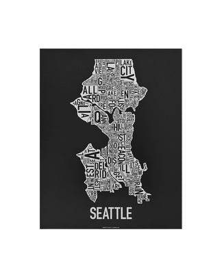 Seattle Typographic Neighborhood Map Poster – Neighborly