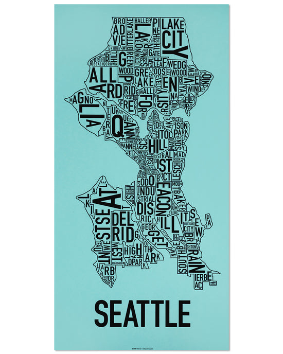 Seattle Typographic Neighborhood Map Poster – Neighborly