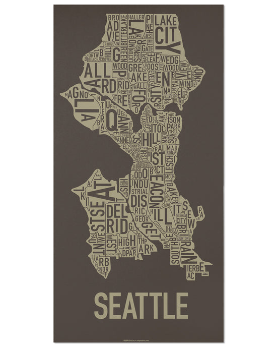 Seattle Typographic Neighborhood Map Poster – Neighborly