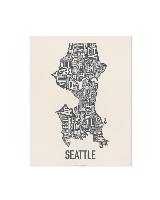 Seattle Typographic Neighborhood Map Poster – Neighborly