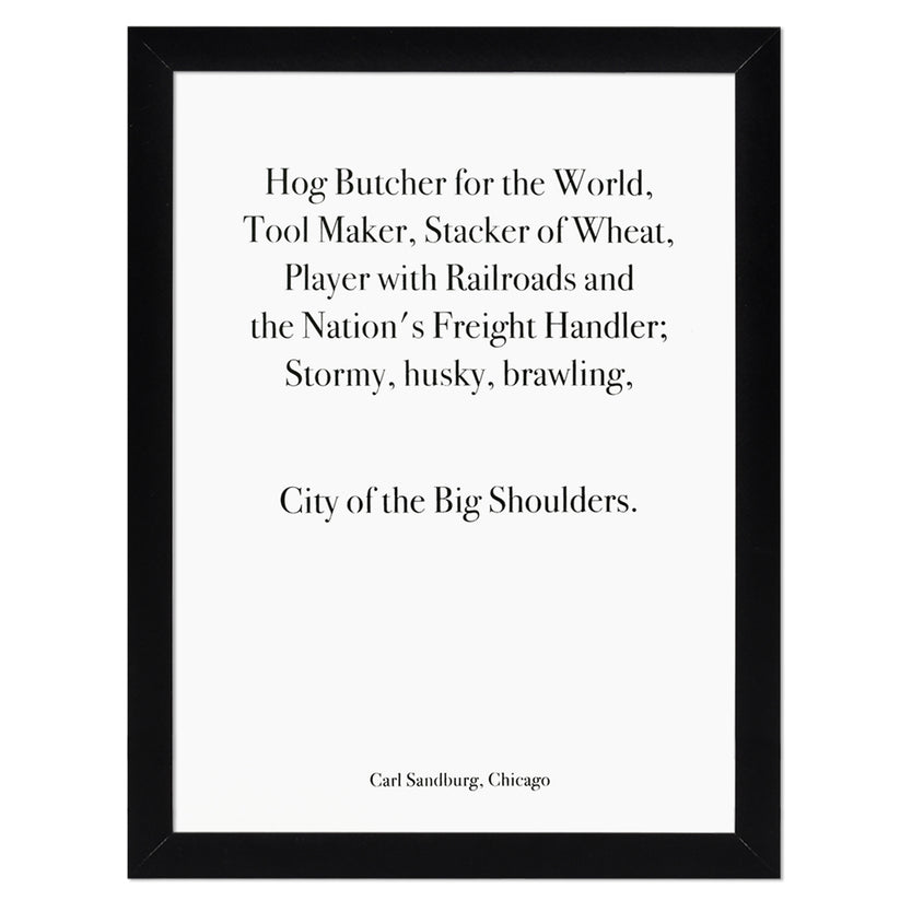 Chicago Carl Sandburg Quote 9" x 12" Screen Print – Neighborly