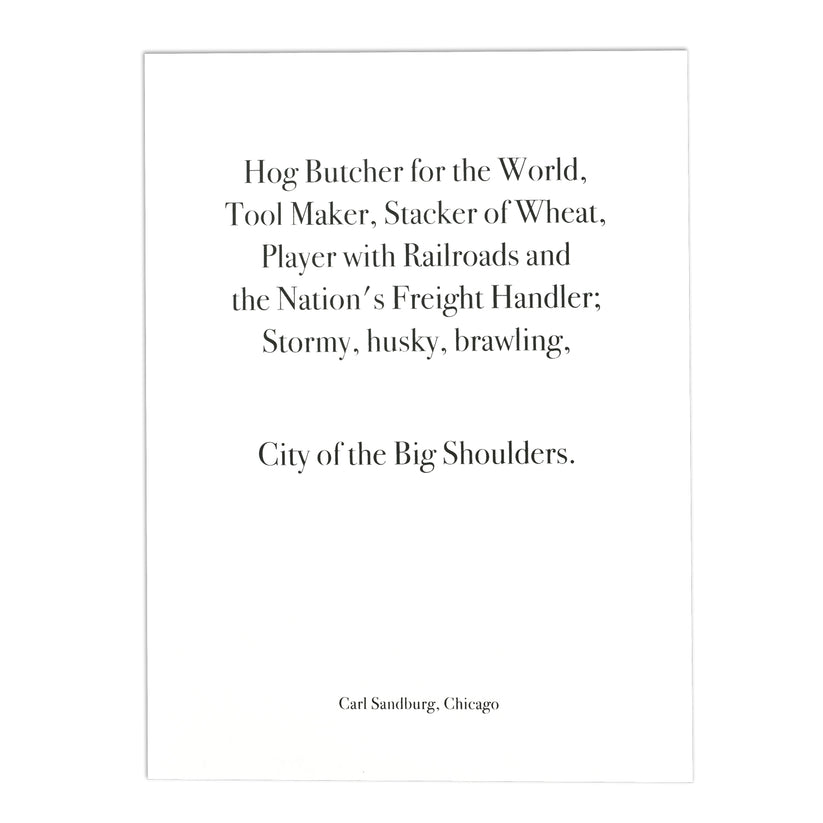 Chicago Carl Sandburg Quote 9" x 12" Screen Print – Neighborly