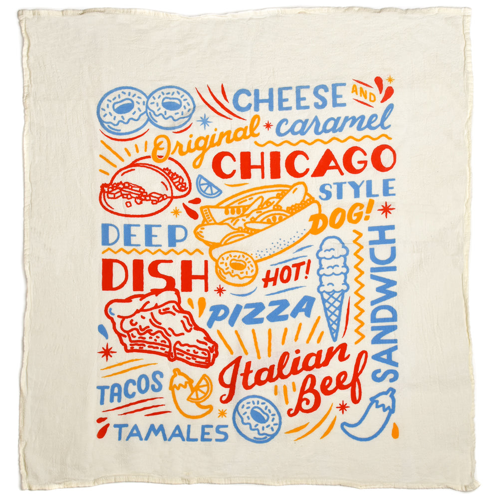 Chicago Food Icons Kitchen Tea Towel – Neighborly