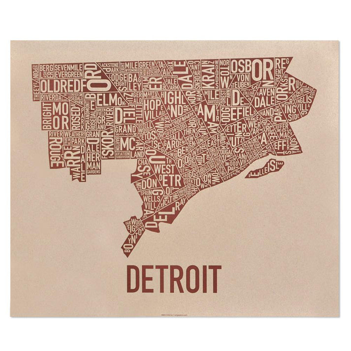 Detroit Neighborhood Map 24" x 20" Poster – Neighborly